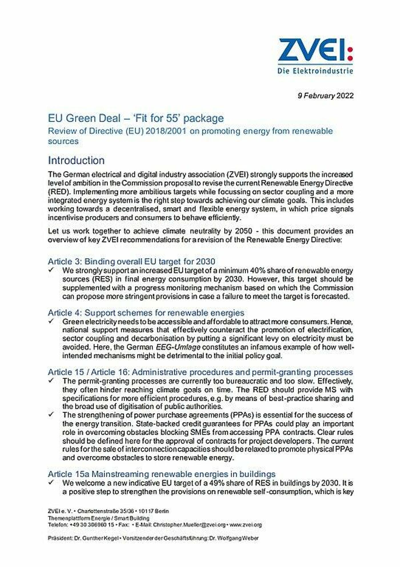 Position Paper on the review of the EU Directive on promoting energy ...