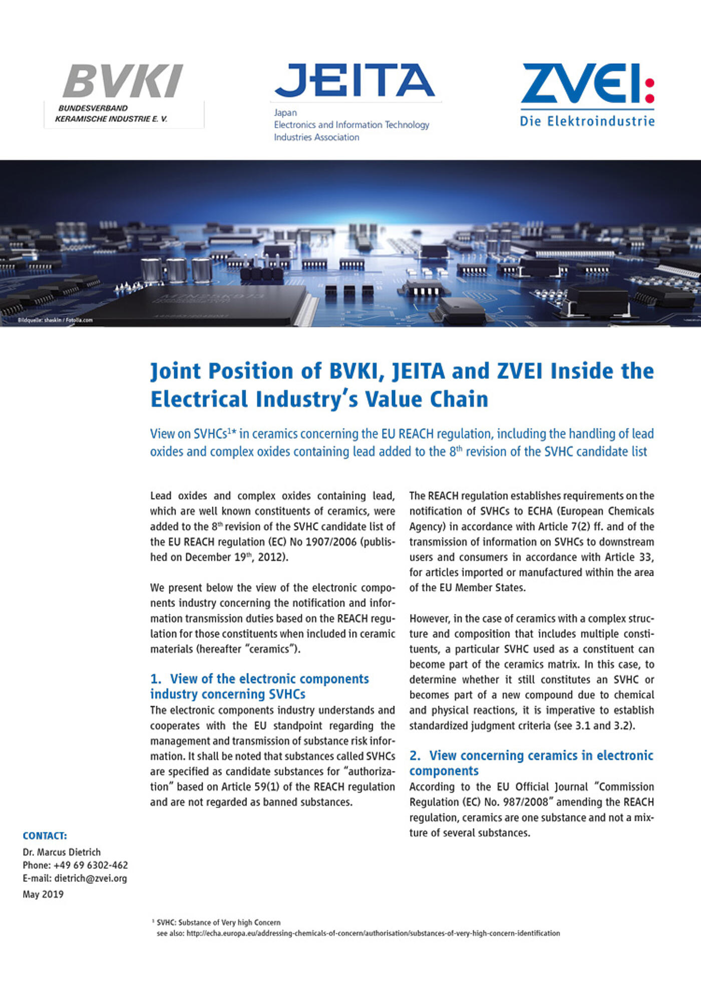 Joint Position of BV CERAMIS, JEITA and ZVEI Inside the Electrical ...