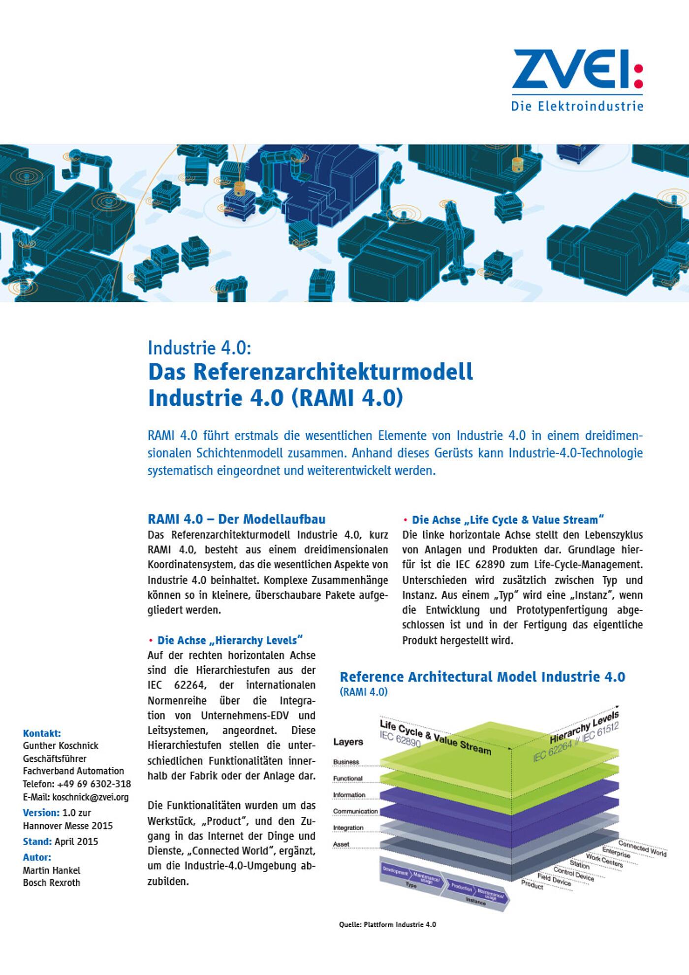 Das Referenzarchitekturmodell Industrie 4.0 (RAMI 4.0)