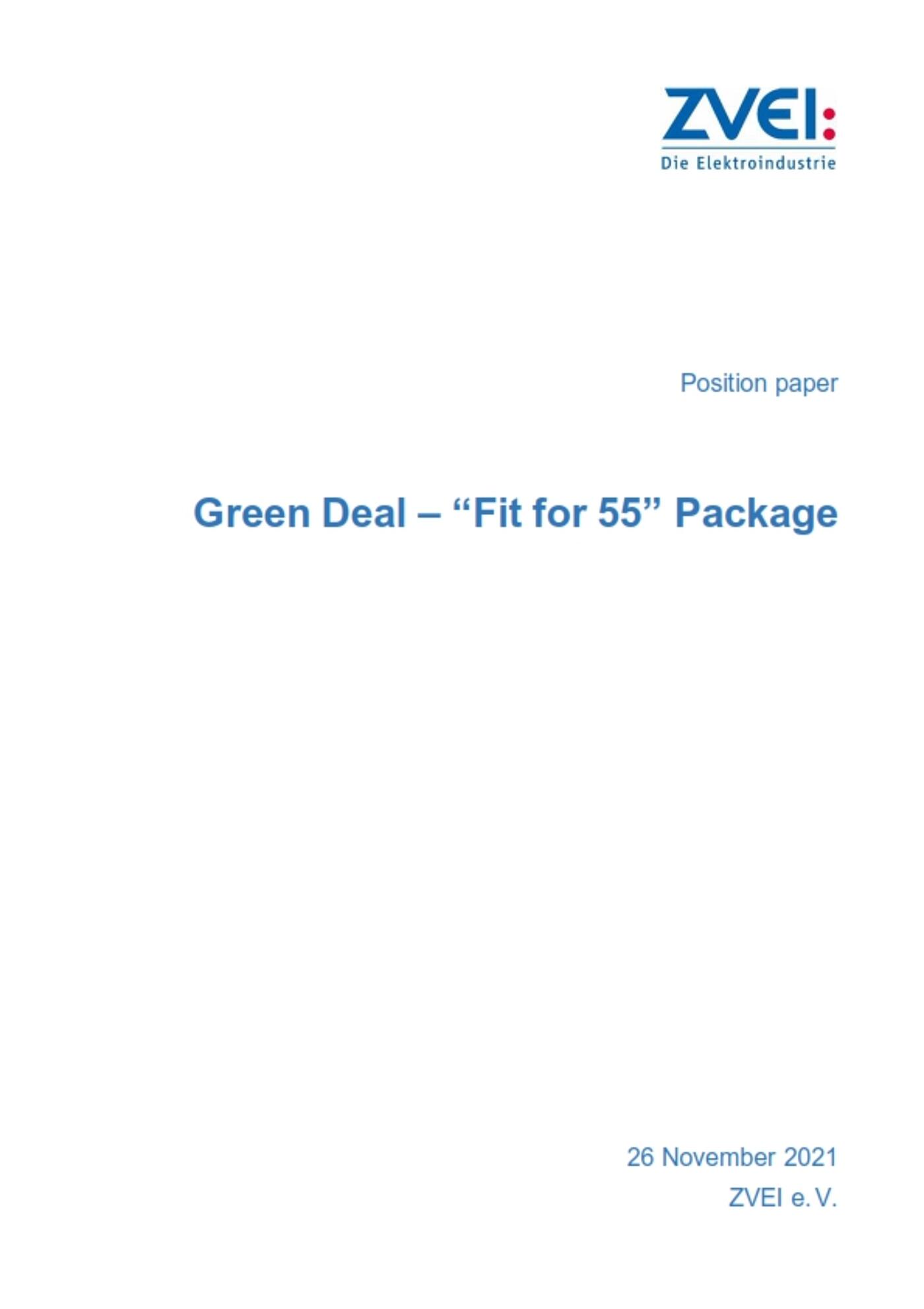 Green Deal - ZVEI zum Fit-for-55-Paket der EU