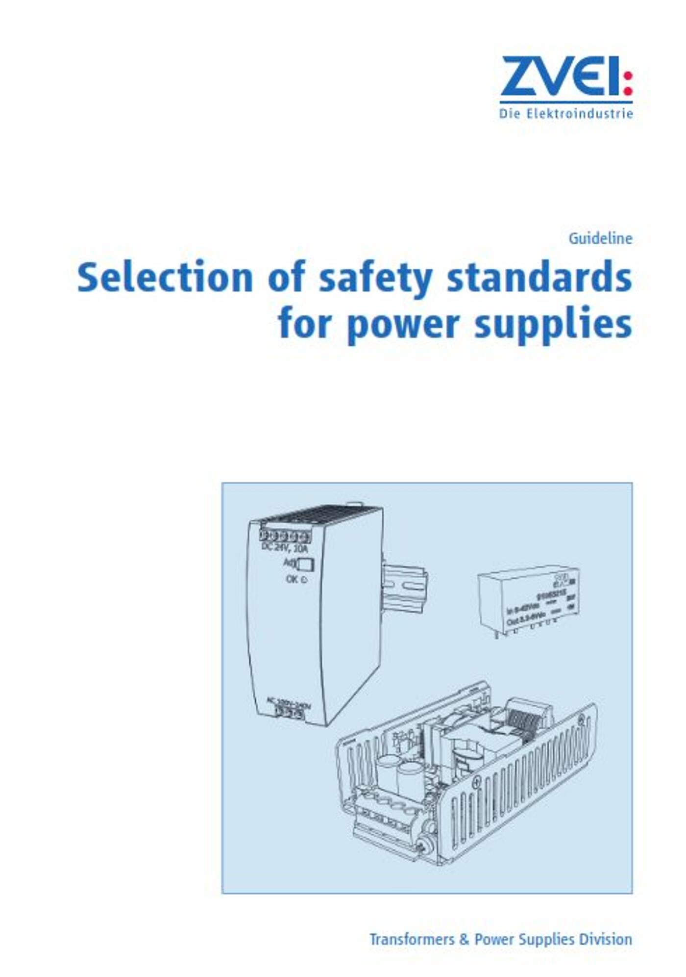 Guideline selection of safety standards for power supplies